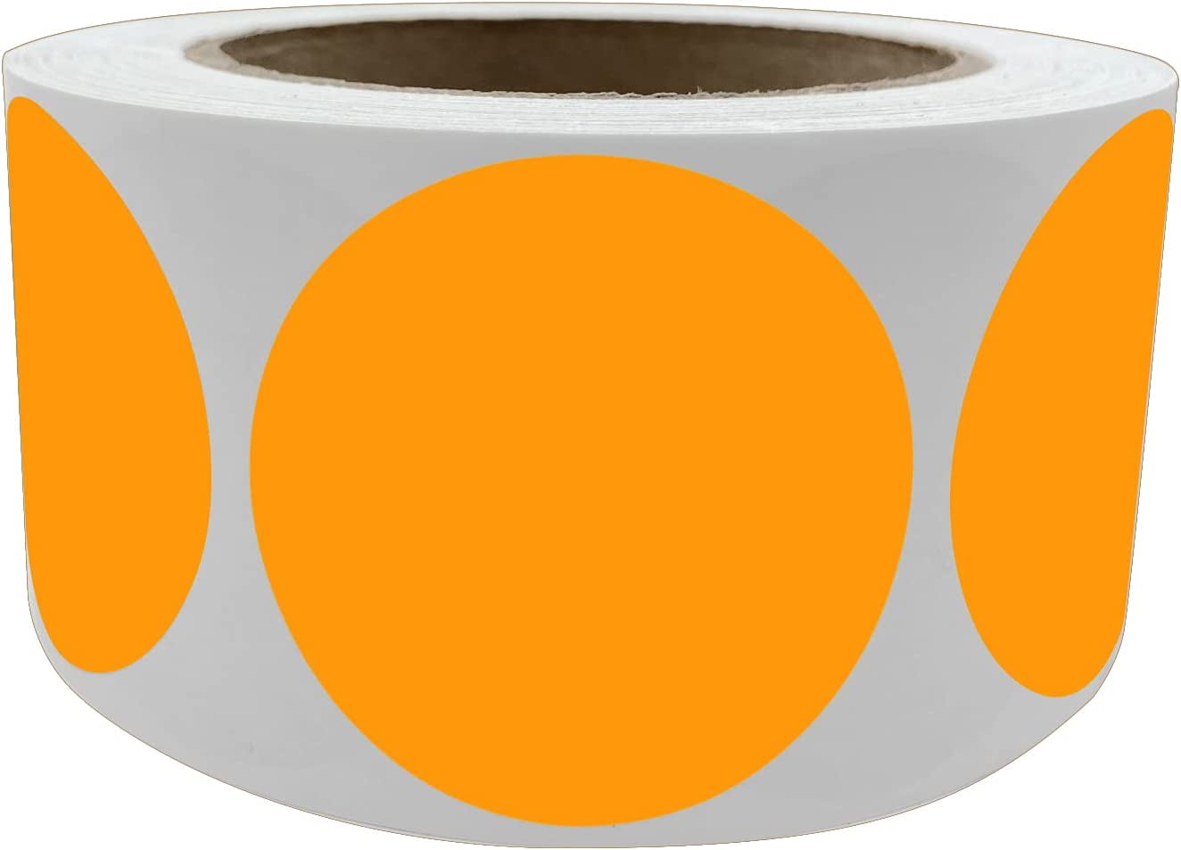 Color-Coding Labels 2 inch Colored Label Rolls in Neon Orange (50mm ...