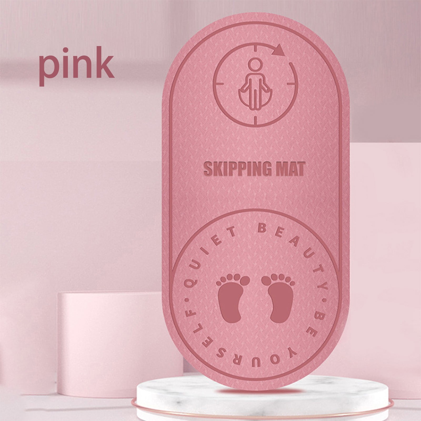 Unbranded Dual-Purpose Tpe Yoga Mat & Skipping Rope Mat: 6mm Thick Silent Exercise Floor Mat 127x63cm Non-Slip Sweatproof Home Fitness Mat