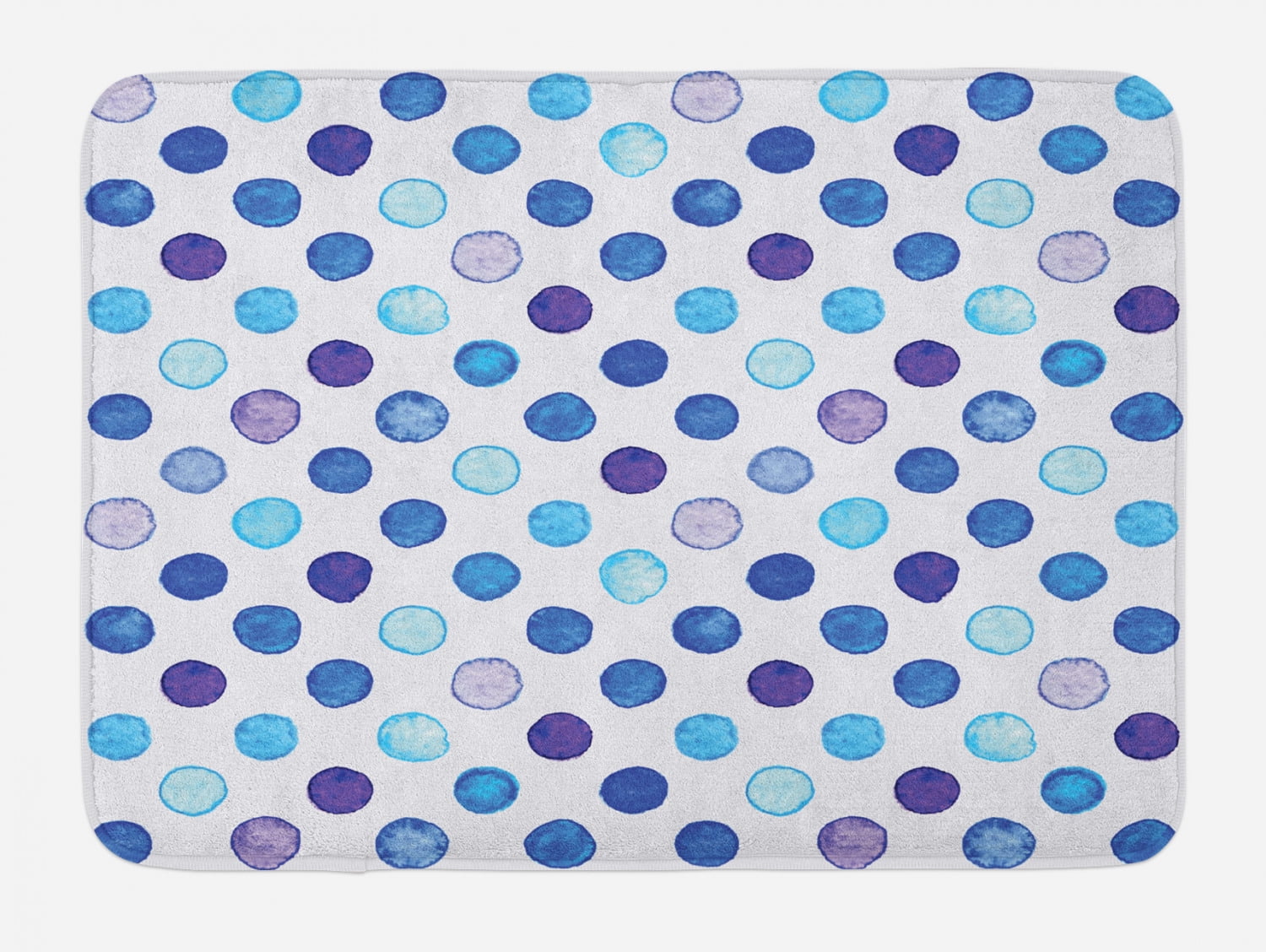 Watercolor Bath Mat, Vintage Polka Dots Motif with Different Shades on ...