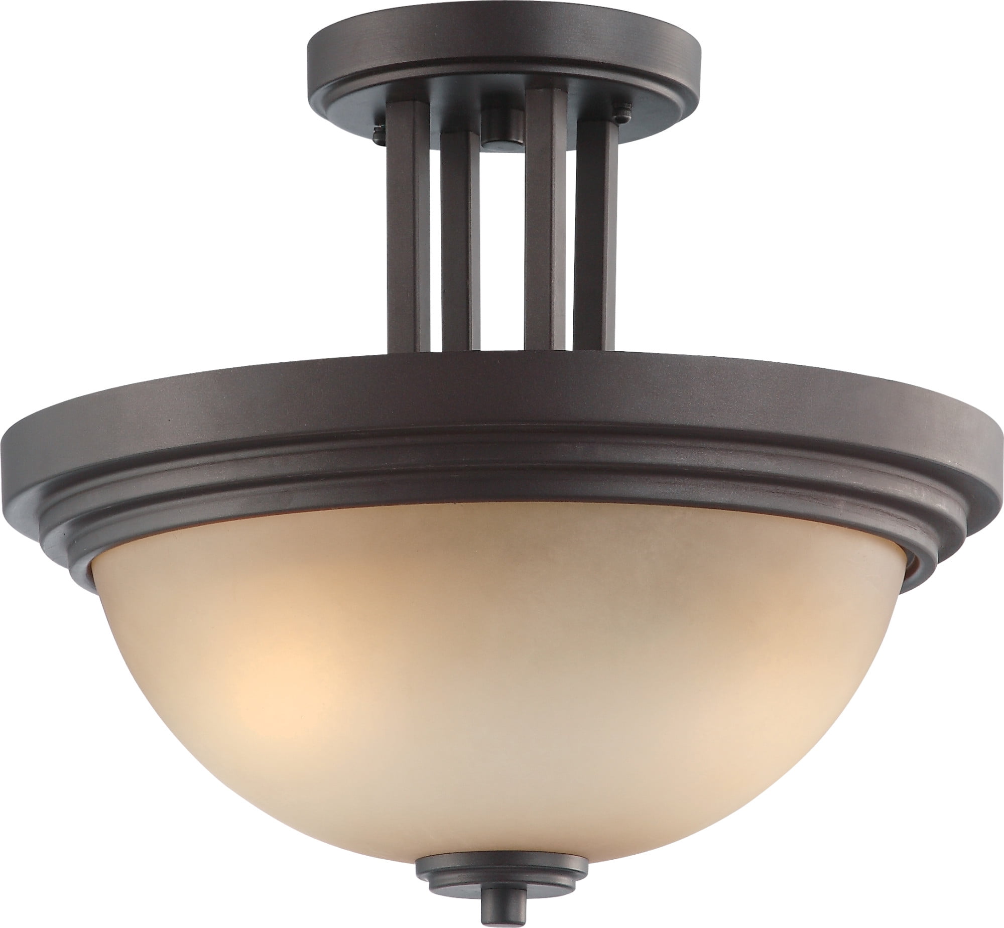 Nuvo Lighting 64127 - 2 Light Dark Chocolate Bronze Saffron Glass Shade ...
