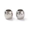 50 pc Resistant 304 Stainless Steel Beads Barrel Large Hole Beads ...