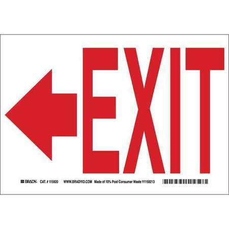 Brady Exit Sign, Exit, 7"x10" 116084 - Walmart.com
