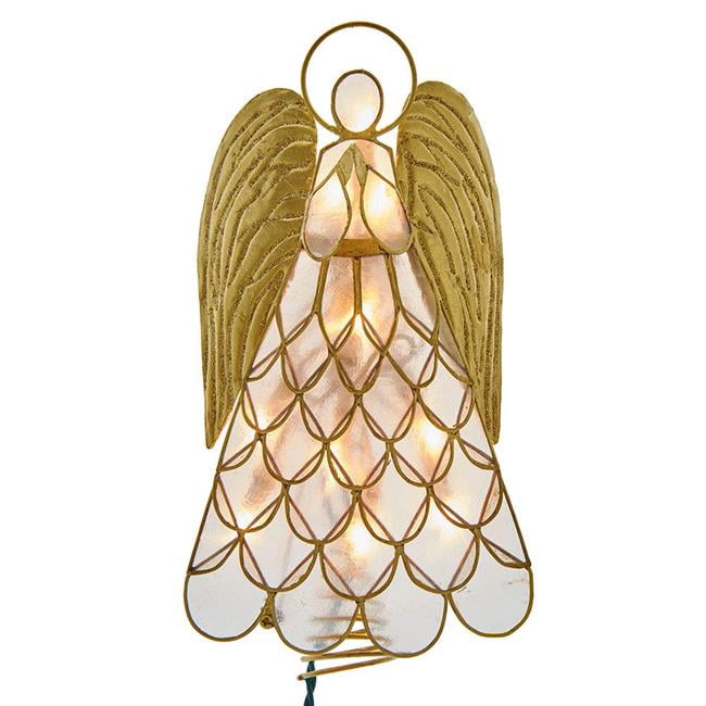 10 in. 10-Light Capiz Angel Lighted Tree Topper - Walmart.com