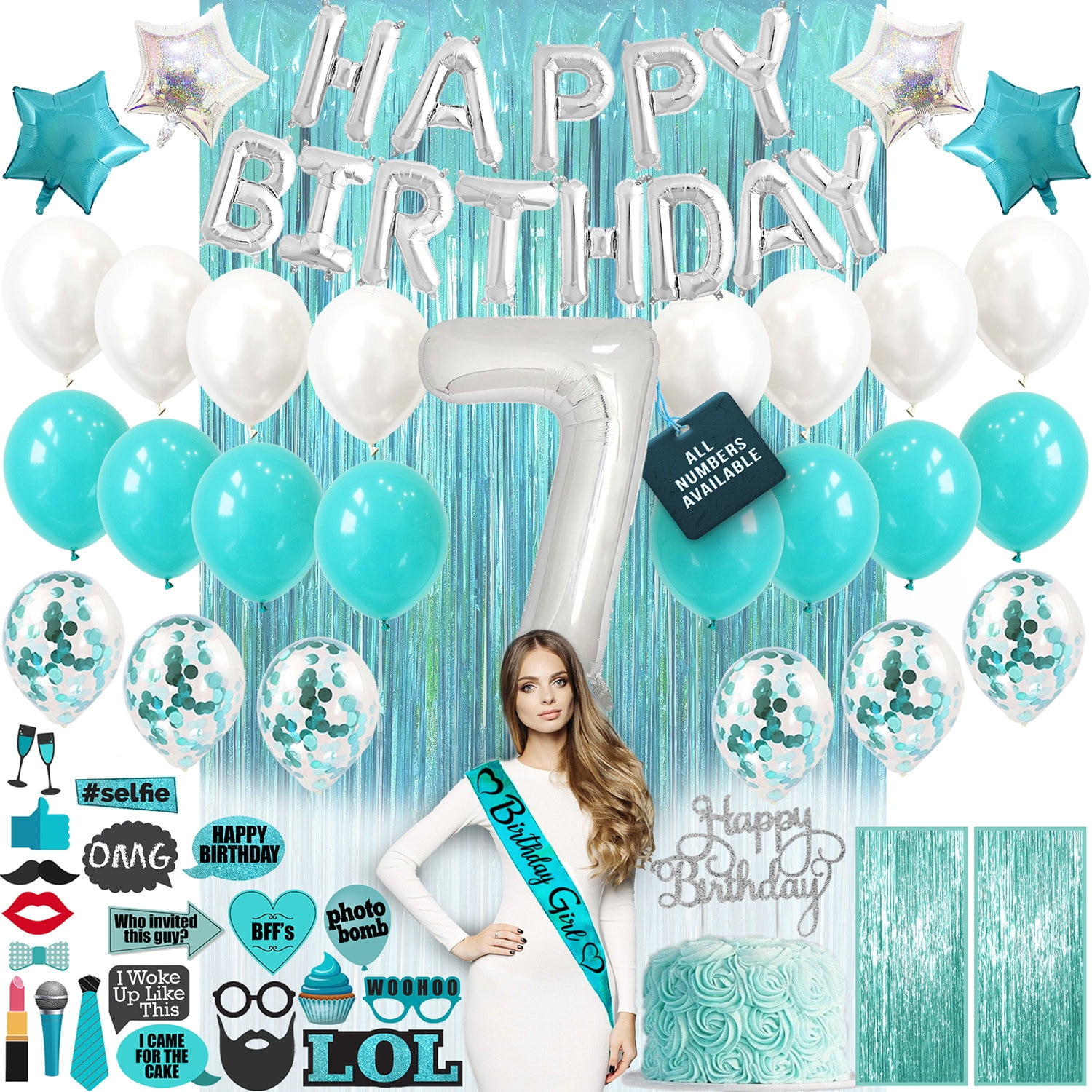 7th Birthday Decorations Birthday Party Supplies Seventh Birthday ...