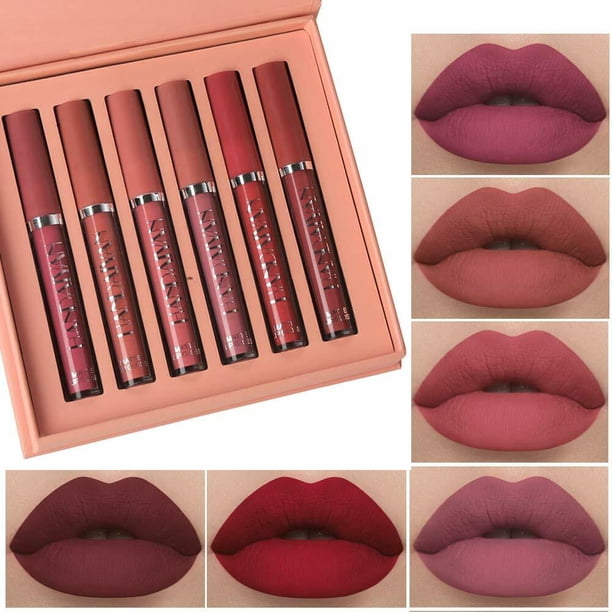 6 Colors Long Lasting Velvet Lips Tint Liquid Lipsticks Waterproof Non ...