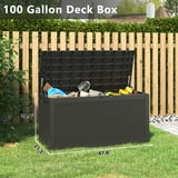 "BiFanuo 100 Gallon Deck Box, Waterproof Resin Outdoor Storage ...