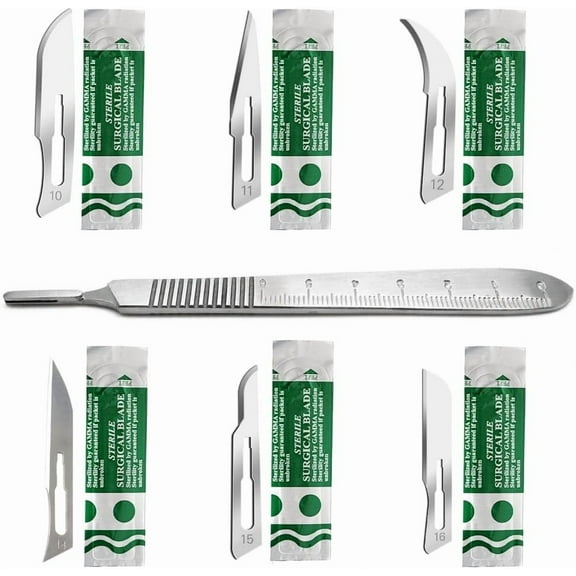 FifthPulse Sterile Disposable Scalpel, No. 11 Stainless Steel Blade, 10 ...