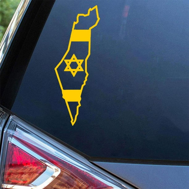 Israel Map Flag outline Star David Decal Sticker Car no Jew bkgrd Vinyl ...