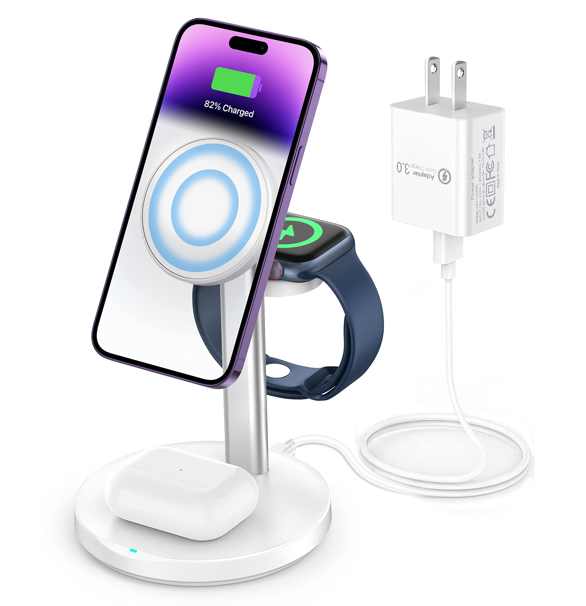 Wireless Charger 3 In1 Magnetic Charging Station Fast Wireless Mag