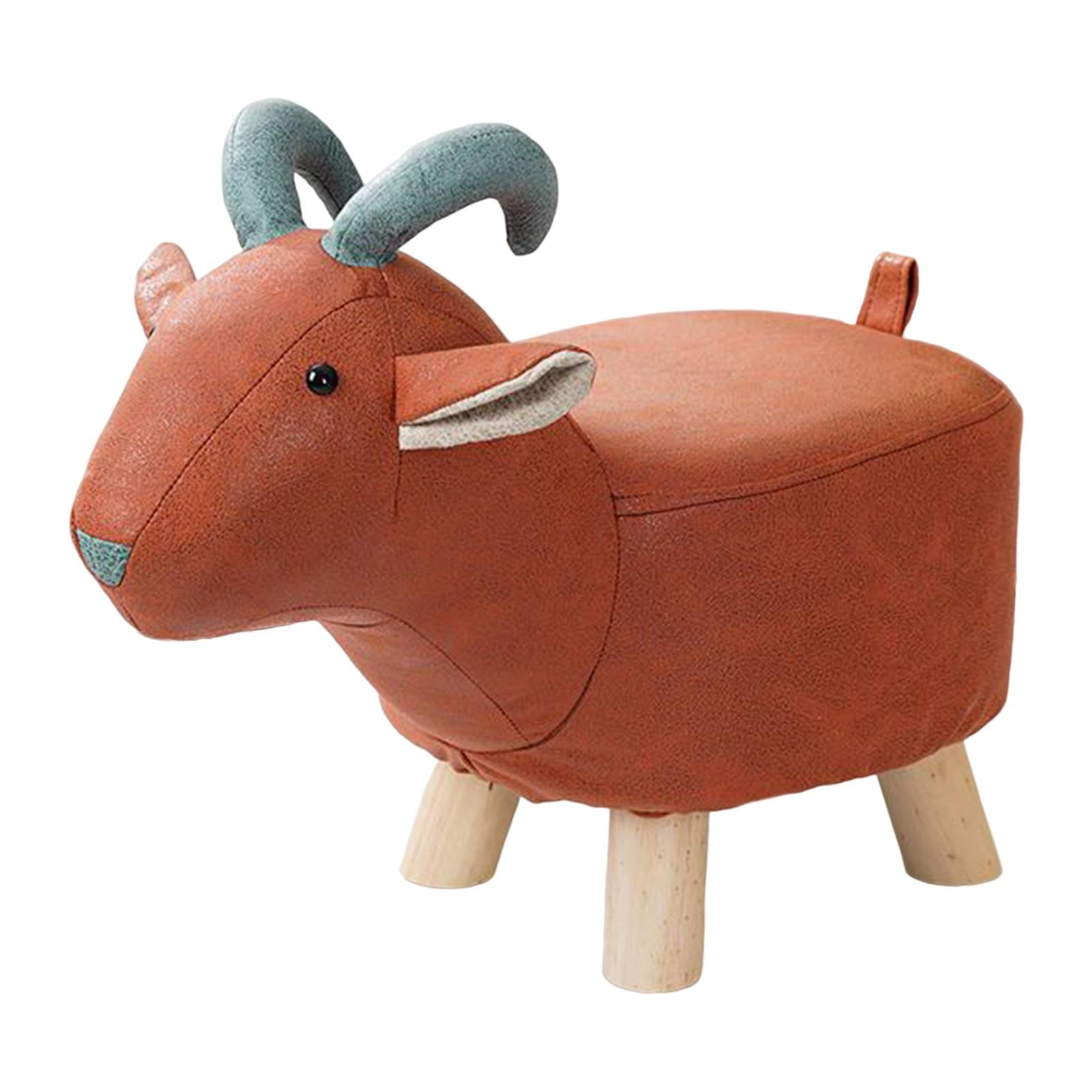 Footrest Ottoman Animal Footstool Portable Wood Multifunctional Cartoon ...