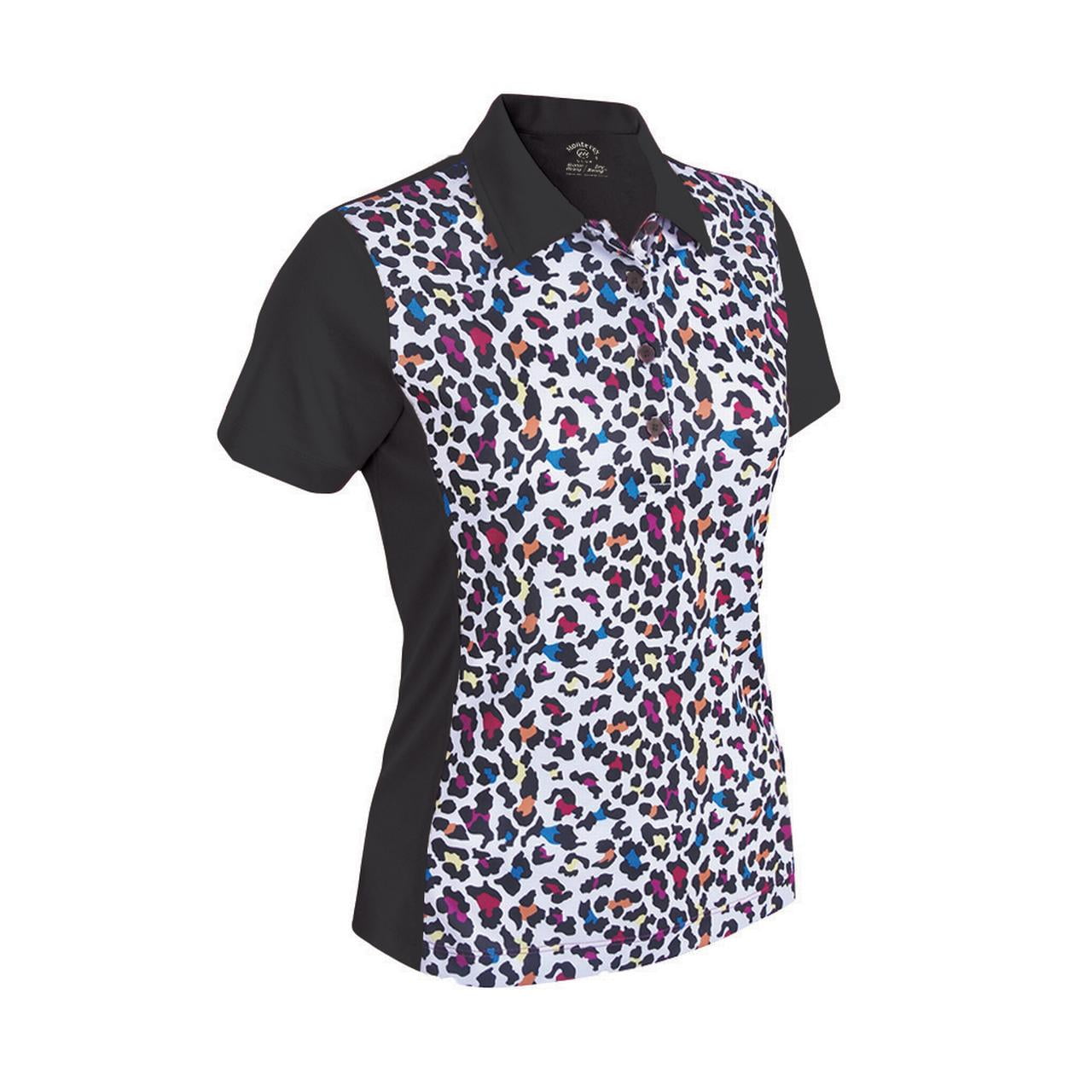 Monterey Club Women's Pro Leopard Print Block Golf Polo Shirt #2350 ...