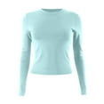 YDKZYMD Crop Tops for Women Teen Girls Y2k Crew Neck Tight Shirt ...