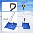 "MoNiBloom Ergonomic Snow Shovel, 16"" Wide Plastic Edge, Portable Snow ...