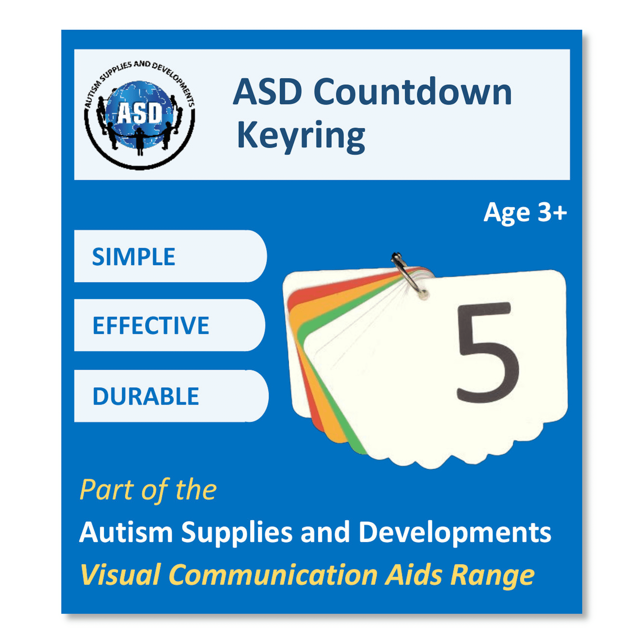 Countdown Keyring – Visual Communication and Behaviour Management tool ...