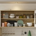 FUFU&GAGA Kitchen Pantry with 4 Drawers and Hutch,Buffet Storage ...