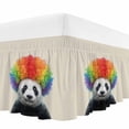 Afro Wig Panda Bed Skirt California King Size 16 Inch Drop, Abstract ...