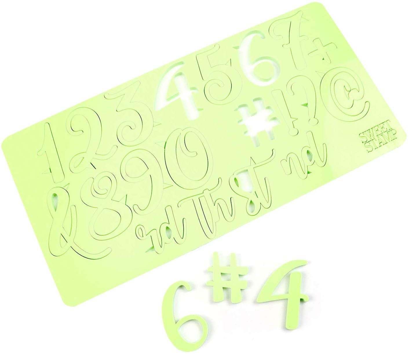 Sweet Stamp by AmyCakes Plastic Curly Numbers and Symbols for Embossing ...