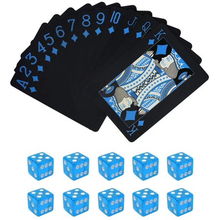 Poker Playing Cards Dice Sets Poker Table Cards PVC Waterproof Stacking Cup Dice Grade AAA ...
