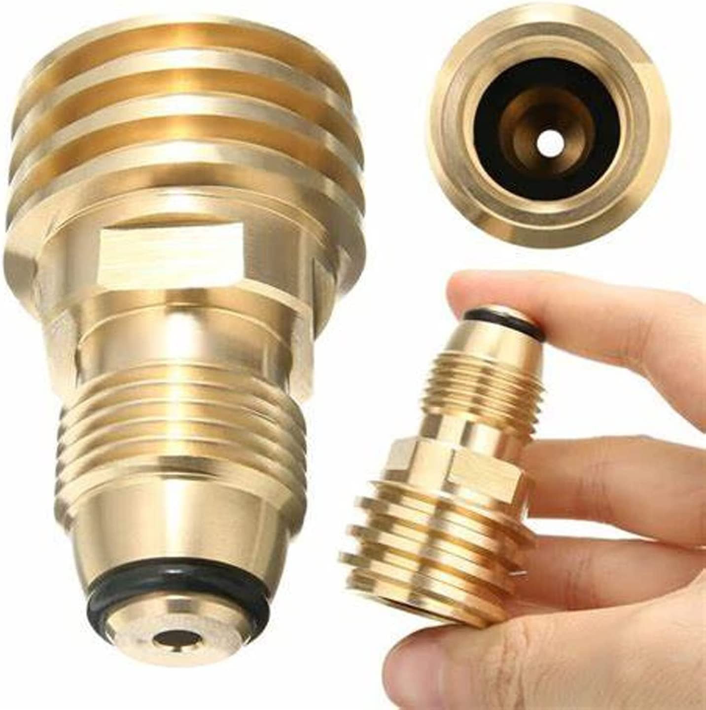 Gold Universal Propane Tank Adapter Converts POL LP Tank Service Valve ...