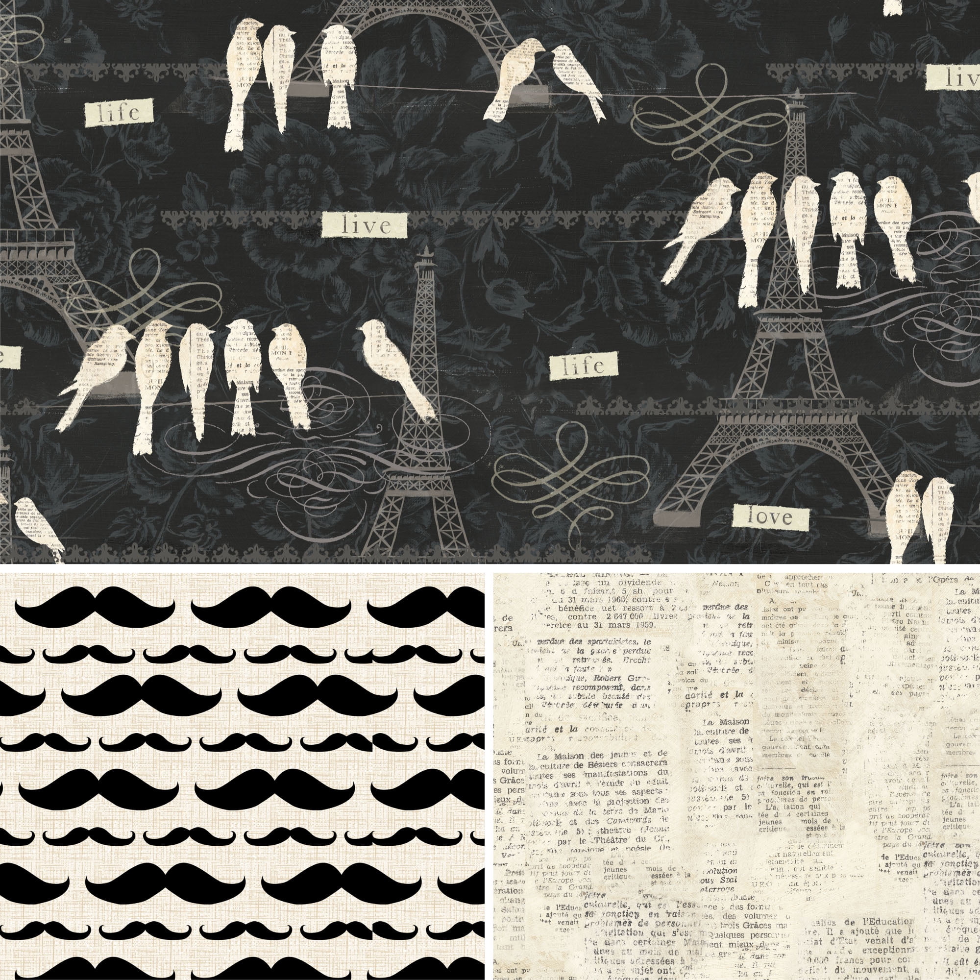 David Textiles Love Paris Cotton 1-Yard Fabric Cut - Walmart.com