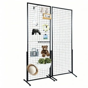 KFFKFF 24" x 67" Dual Grid Wall Panels Set, Includes 2 Wire Display ...
