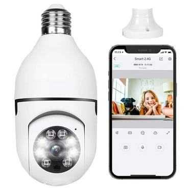 Light Bulb Camera WiFi Outdoor Indoor 1080p 360 Degree Panoramic Smart ...