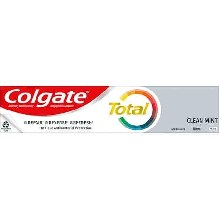 Colgate Total Toothpaste, Clean Mint, 170 mL | Walmart Canada