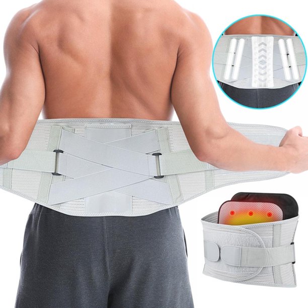 Heated Back Brace for Lower Back & Spine Pain Relief, Magnetic Back ...