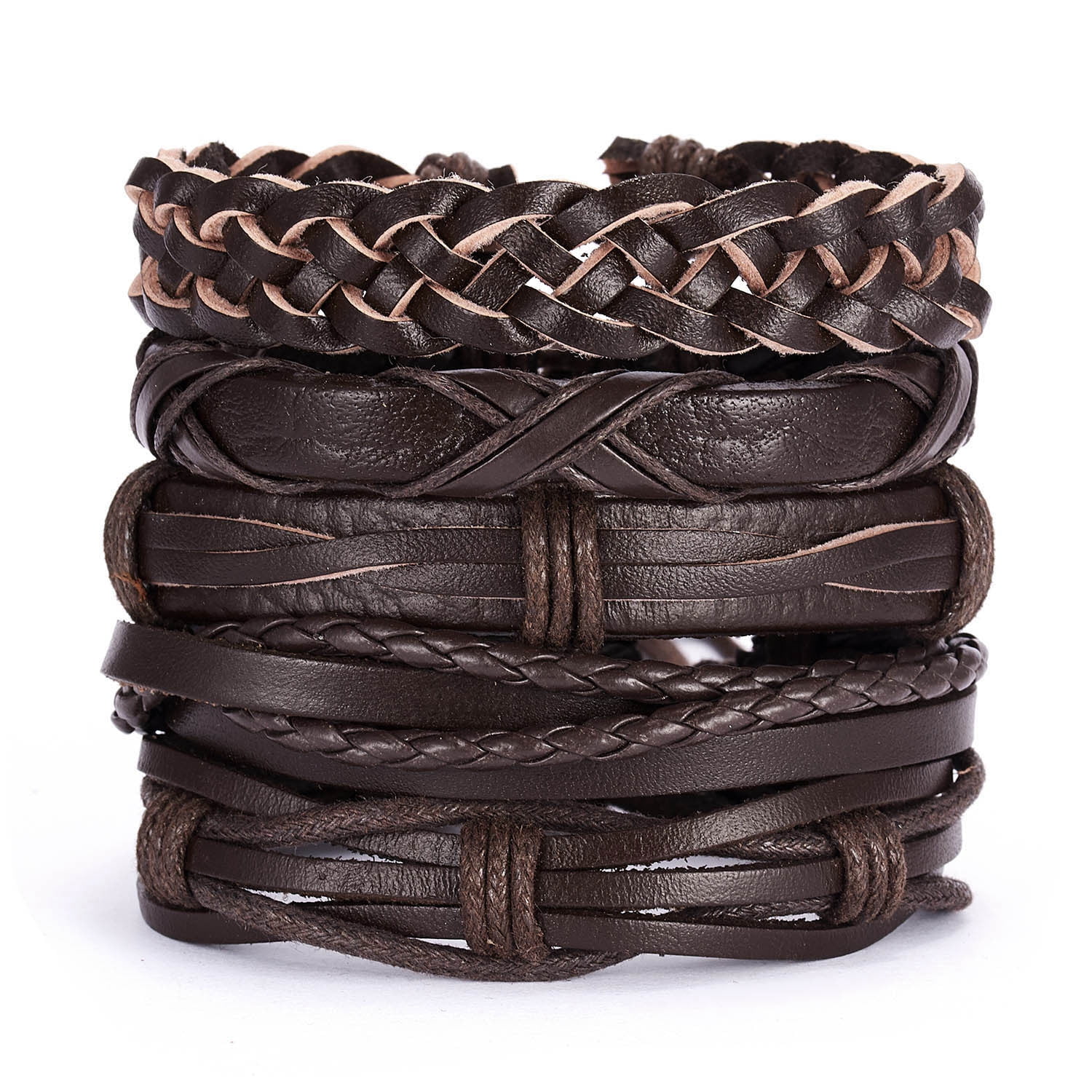 Click here for Xmhytop-A Adjustable Braided Leather Cuff Bracelet... prices