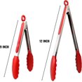 "BangShou 9"" & 12"" Kitchen Tongs Set, Anti-Rust Stainless Steel with ...