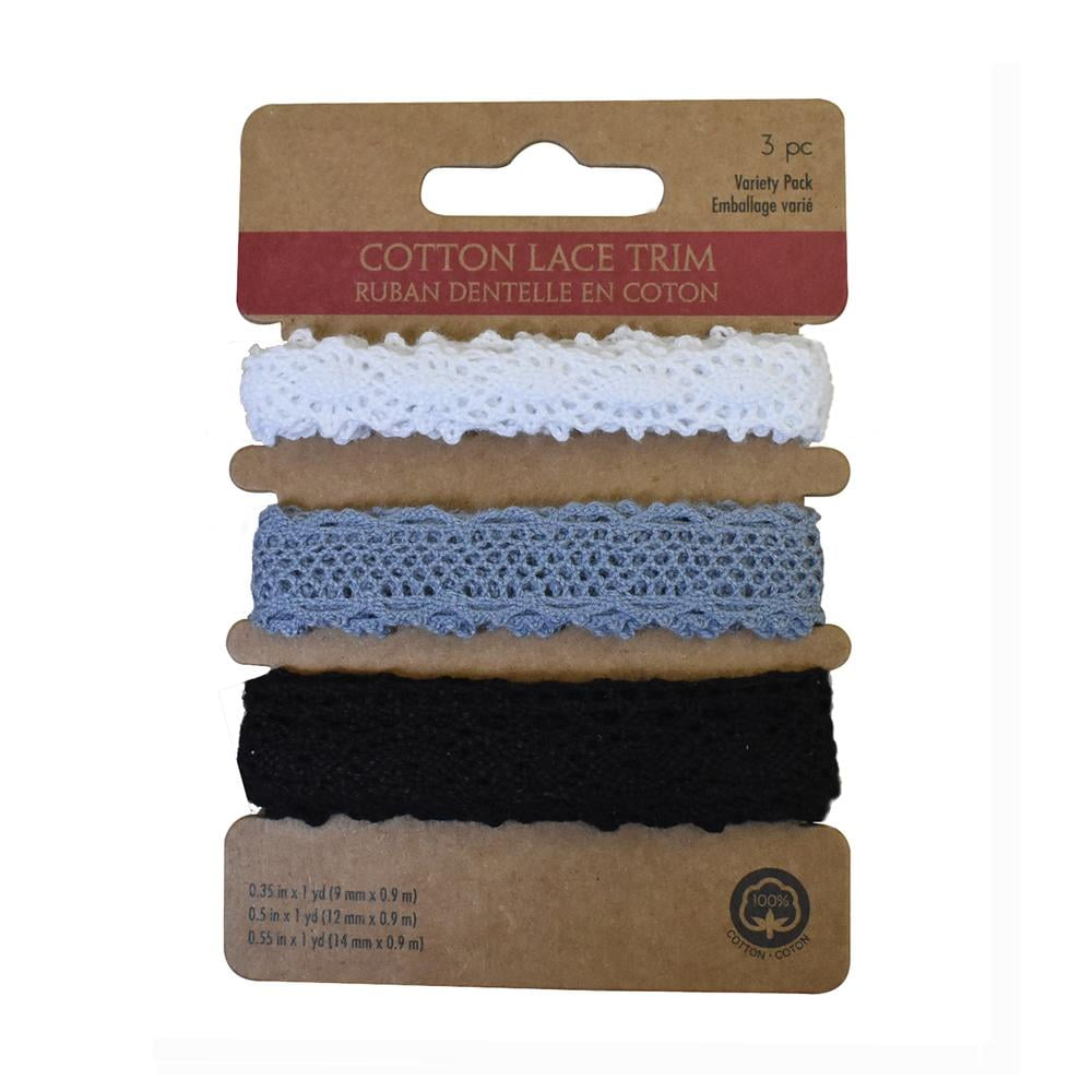 Assorted Cotton Lace Trim, 1-Yard, 3-Piece, Classic - Walmart.com