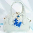 1pc Initial Car Keychain, Beautiful Blue Tassel Heart A-Z Letter ...
