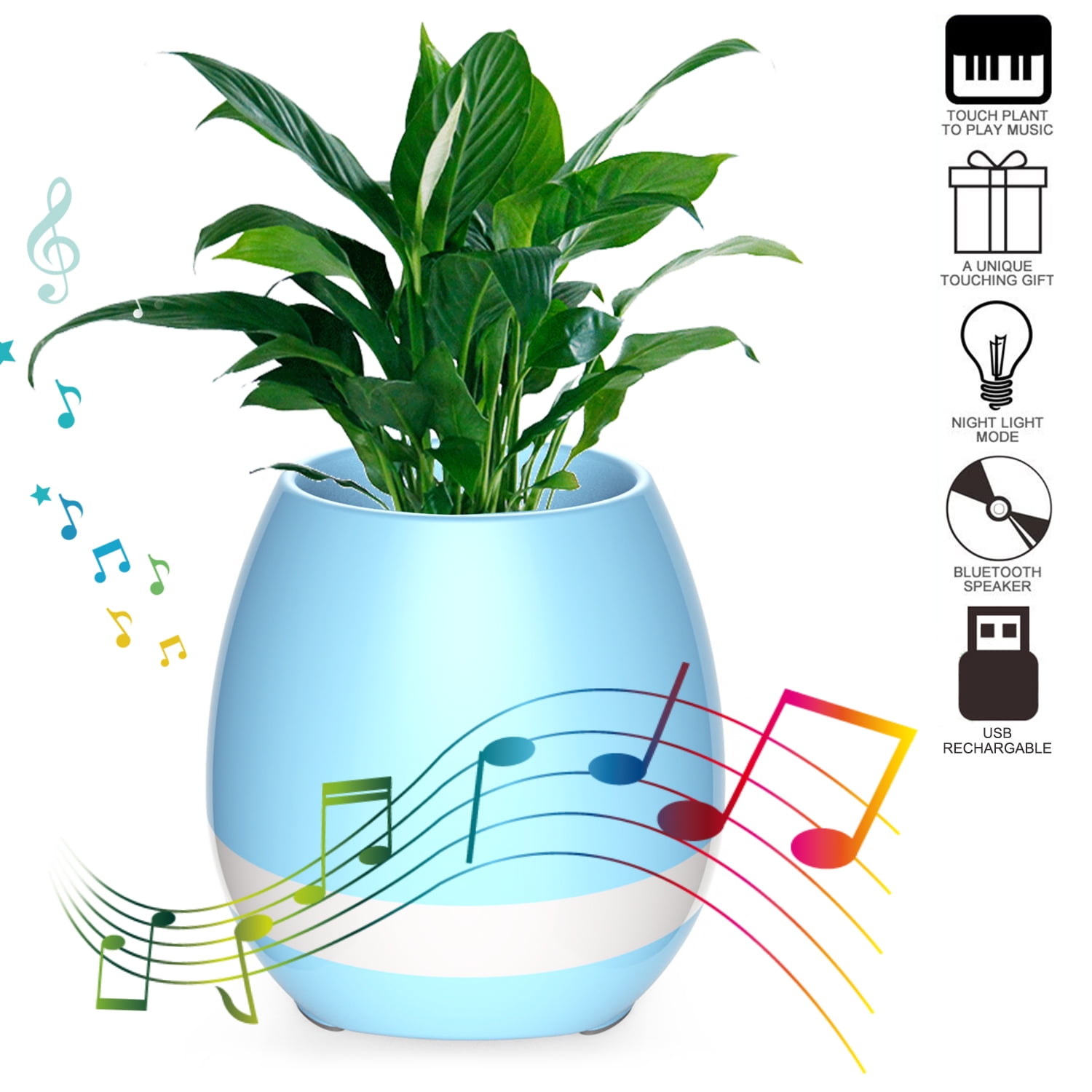 AGPtek Music Pot Flower Pot Touch Plant Piano Music Playing with ...