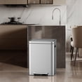 2 x 4 Gal (2 x 15L) Dual Compartment Trash Can - Stainless Steel Step ...