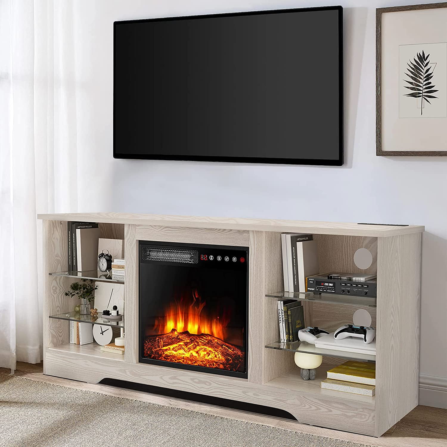 VITESSE 58 Inches TV Stand for TVs up to 65 Inches Console with 18 ...