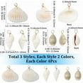 1 Box 24Pcs 6 Styles Conch Shell Charm Seashell Charms Bulk Natural ...