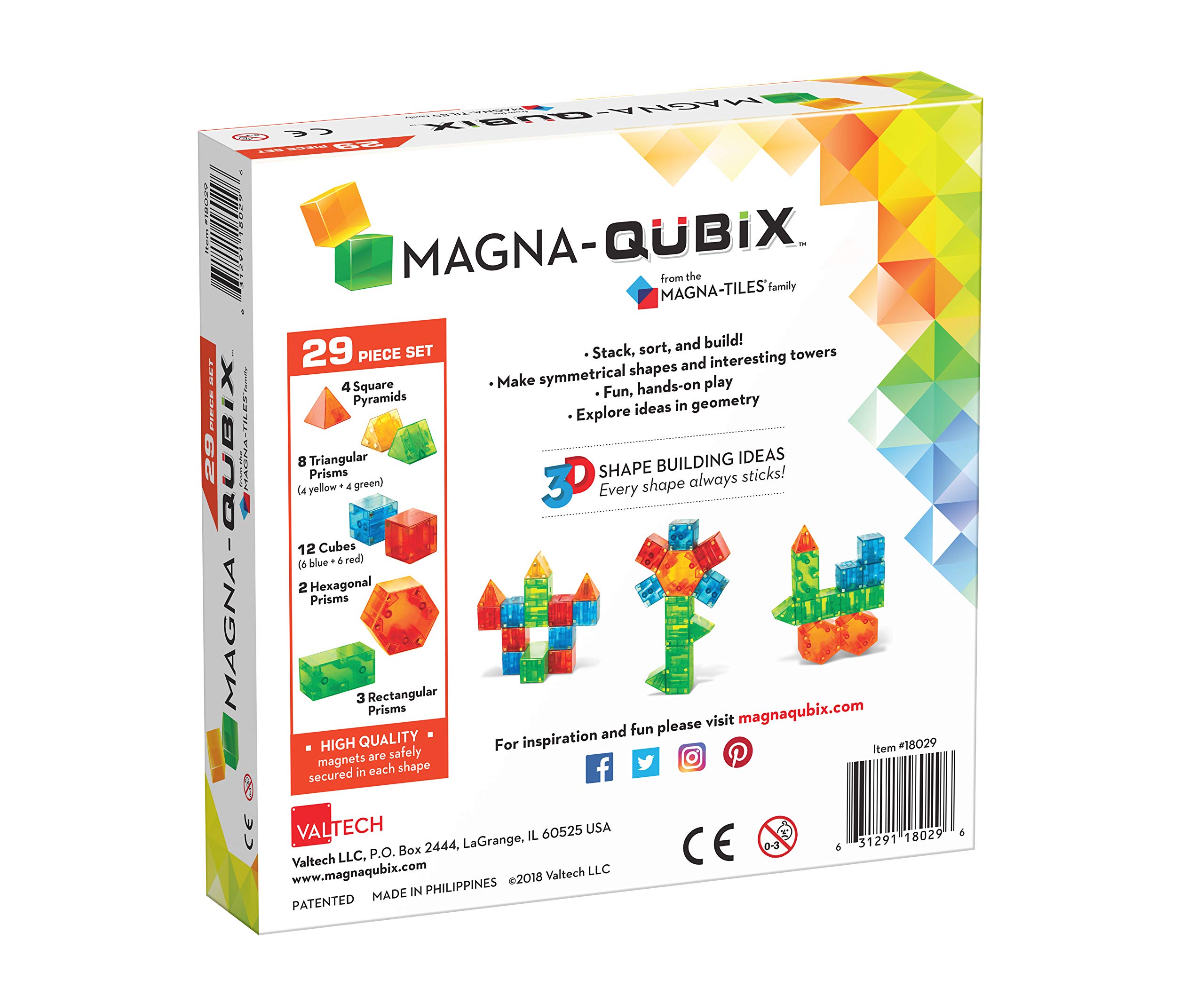 Magna-Qubix 29-Piece Clear Colors Set - The Original, Award-Winning ...