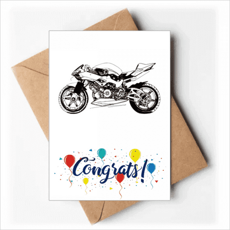 Black Motorcycle Illustration Pattern Wedding Cards Congratulations ...