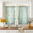 Botanical Sheer Curtains 45 Inch Long 2 Panels, Spring Watercolor Trees ...
