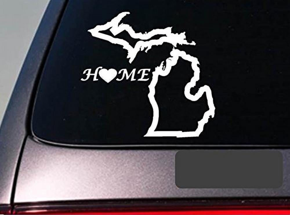 Michigan home 6" sticker *E679* state outline home map decal vinyl ...