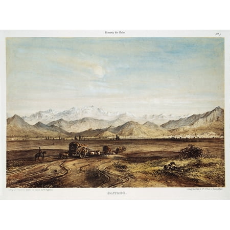 Chile (1854). Santiago De Chile. Engraving After A Drawing By Rugendas ...