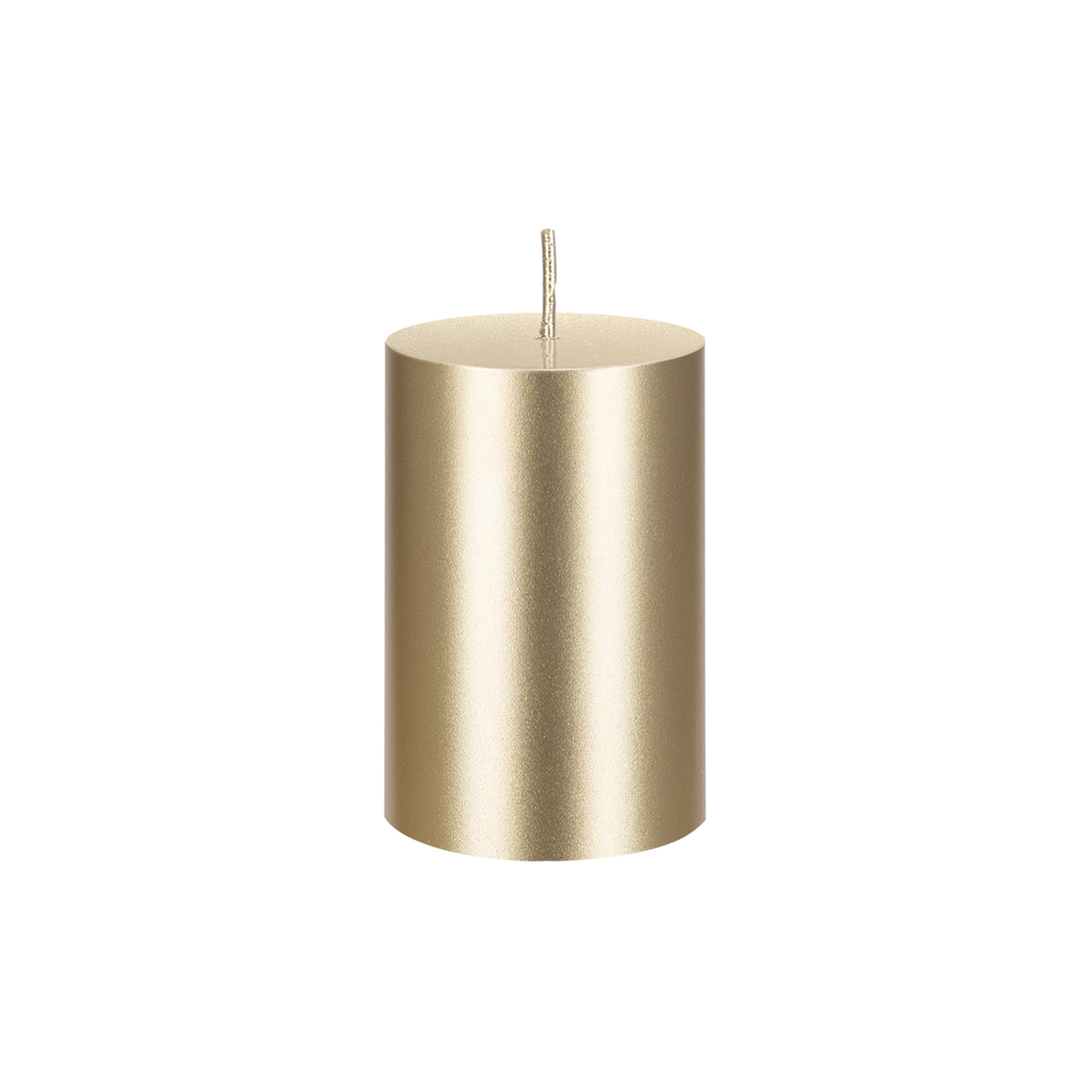 Mega Candles 1 pc Unscented Gold Round Pillar Candle, Hand Poured ...