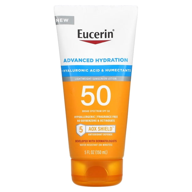 Eucerin, Advanced Hydration, Lightweight Sunscreen Lotion, SPF 50 ...
