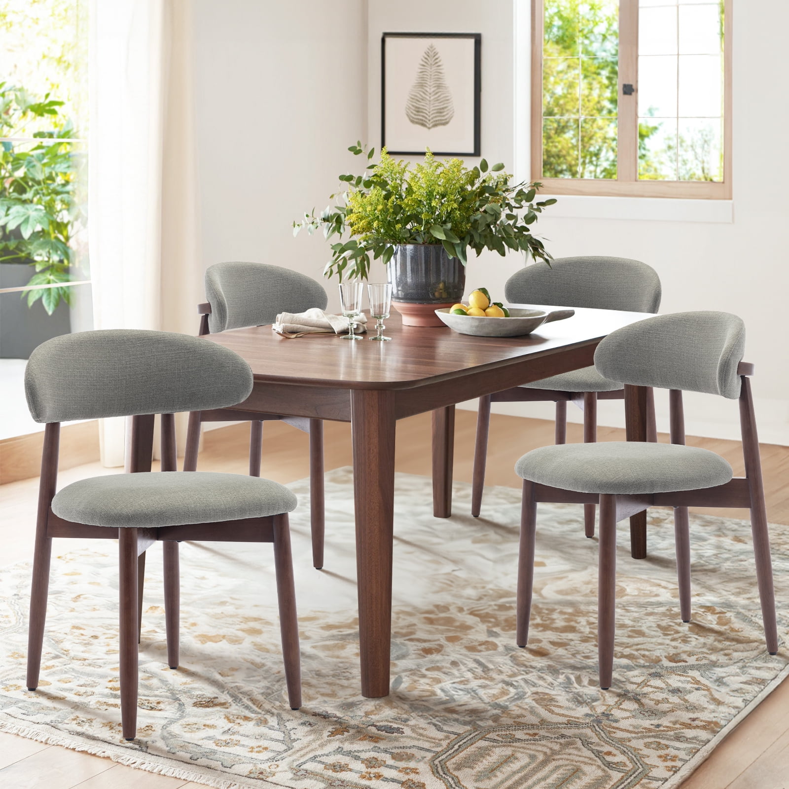 Click here for Malol Wooden Dining Chairs Set Of 4  Modern Fabric... prices