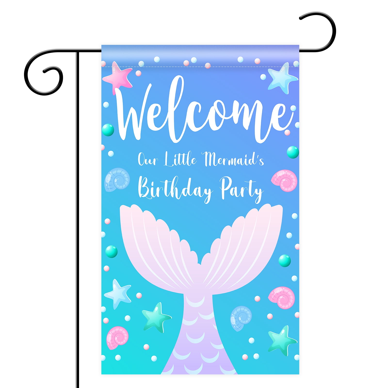 Mermaid Welcome Garden Flag, Vertical Double Sided Polyester Flag ...