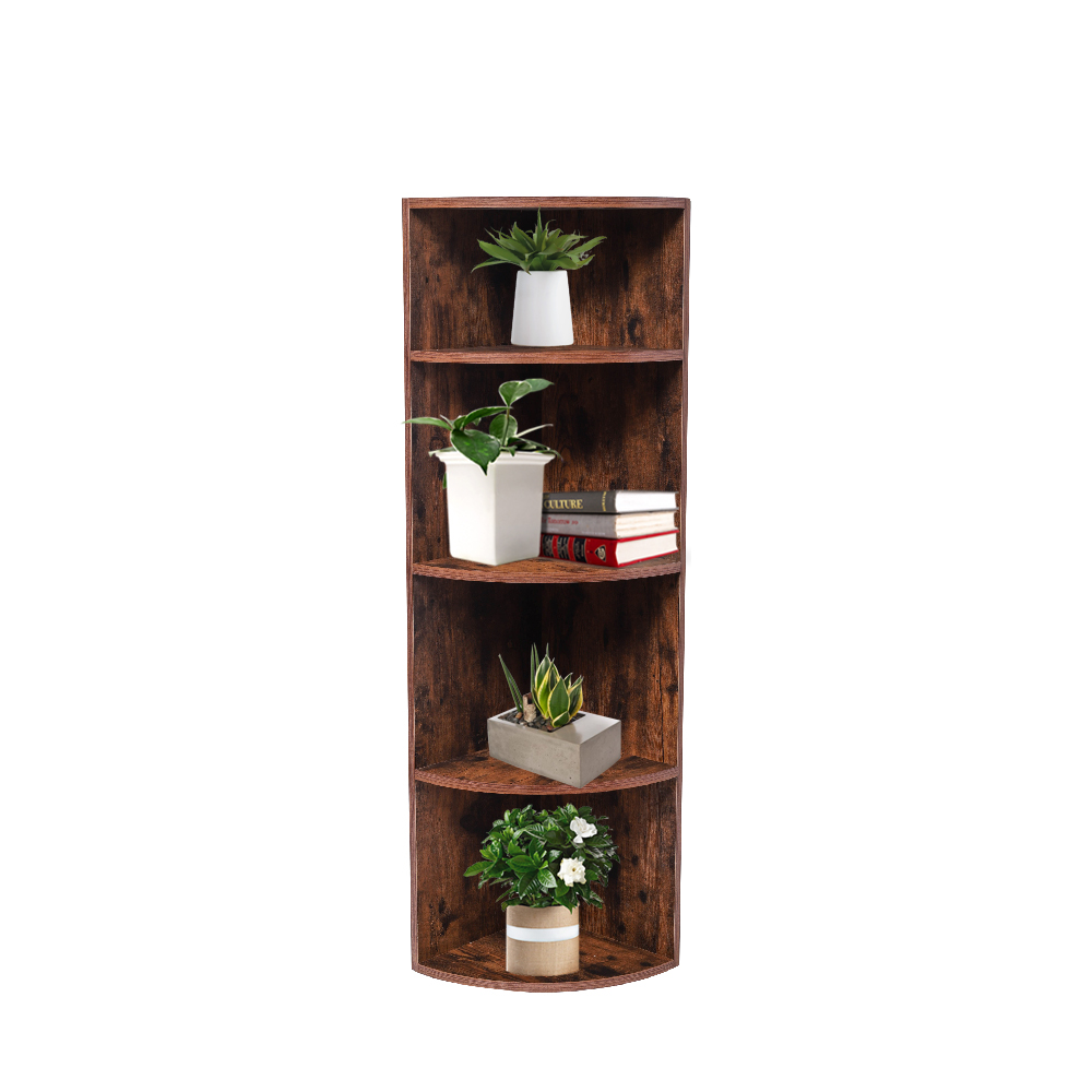 Lowestbest 4-Tier Industrial Corner Shelf Unit, Freestanding Display ...