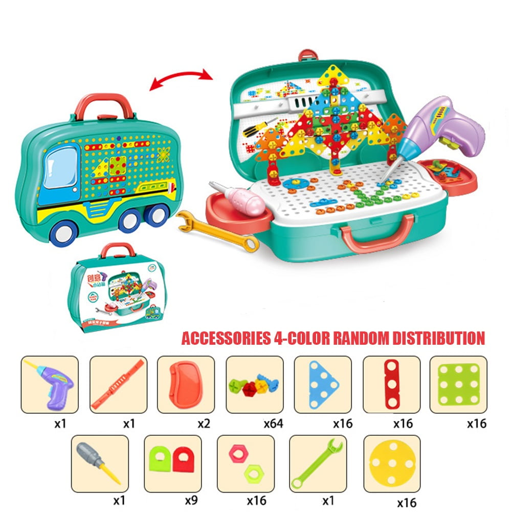 CSCHome Fun Kitchen,Tool, Electric Drill, Drill Suitcase Set Toy Easy ...