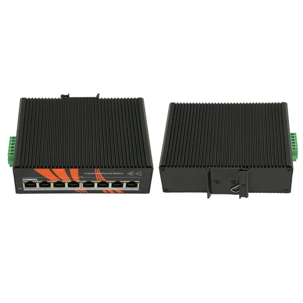 8 Port Ethernet Unmanaged PoE Switch, DIN Rail Mount, Fanless Design ...