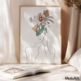 Affixzi Floral Head Woman Line Art - Minimalist Botanical Silhouette ...