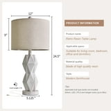 Oneach Farmhouse White Table Lamp Set of 2 for Living Room Bedroom 24.5 ...